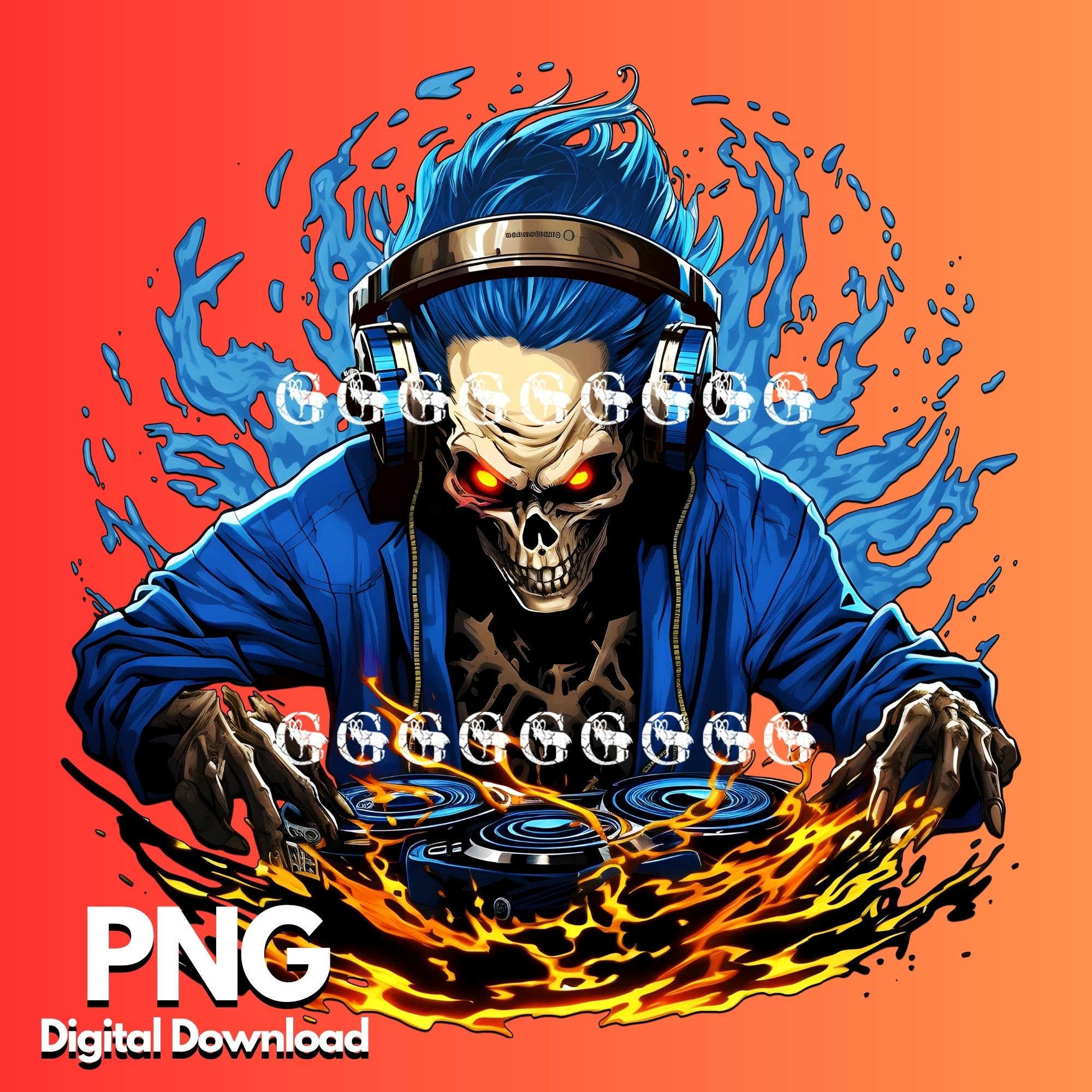 Skull DJ PNG (4 of 5), Skeleton DJ, Streetwear, Disc Jockey, Turntables ...
