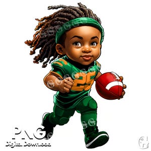 Green Orange Uniform Football Boys PNG Bundle, Football Players, Black ...