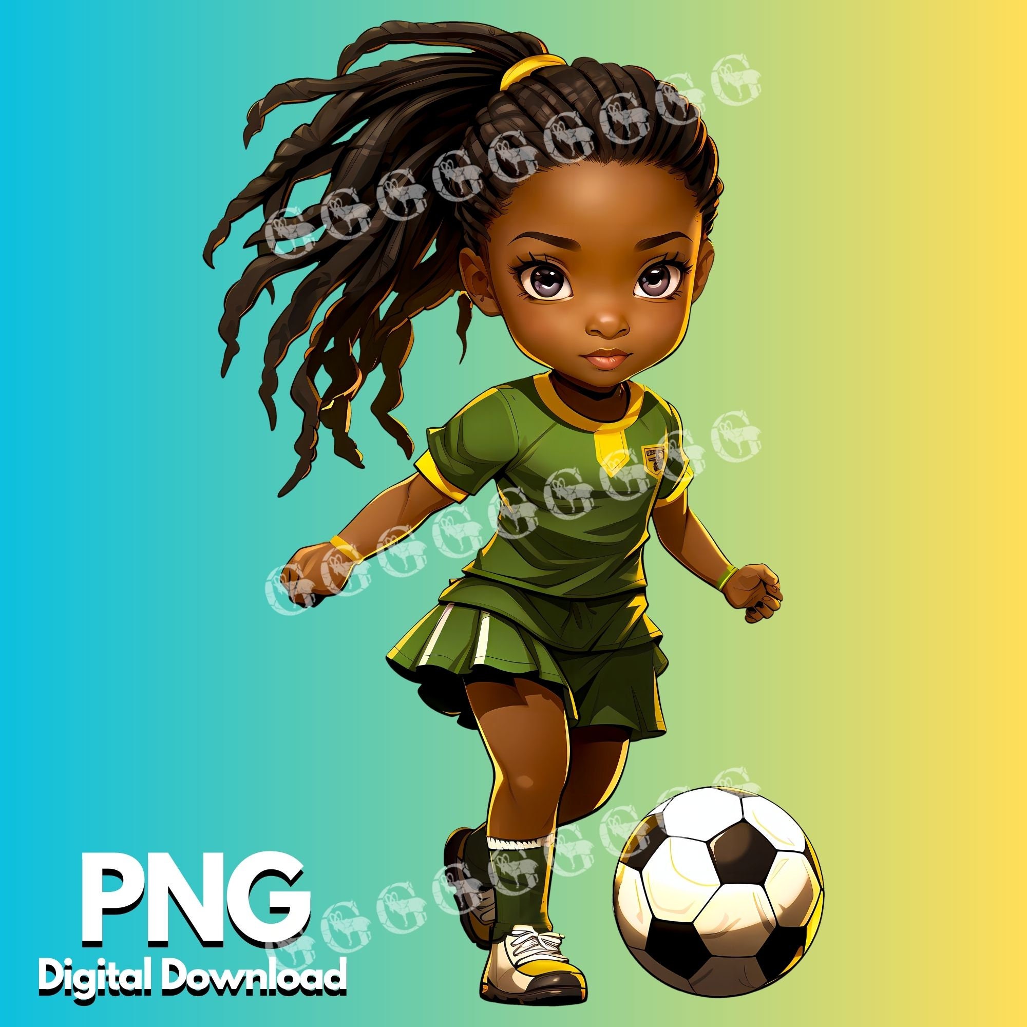 Cute Soccer Girls PNG Bundle, Little League Soccer Girls, Black Soccer ...
