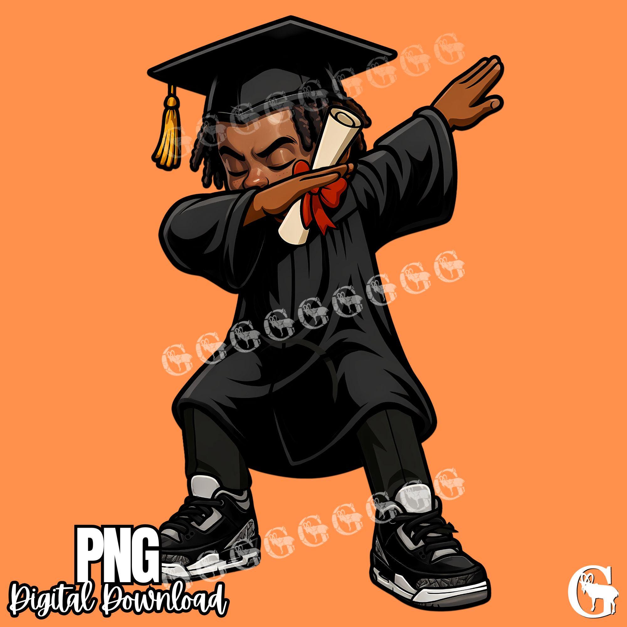 Grad Boy Dabbing PNG Bundle, Dab, Dabbing, African American Boy ...
