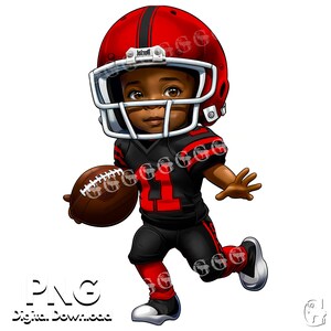 Black and Red Football Boys PNG Bundle, Football Players, Black ...
