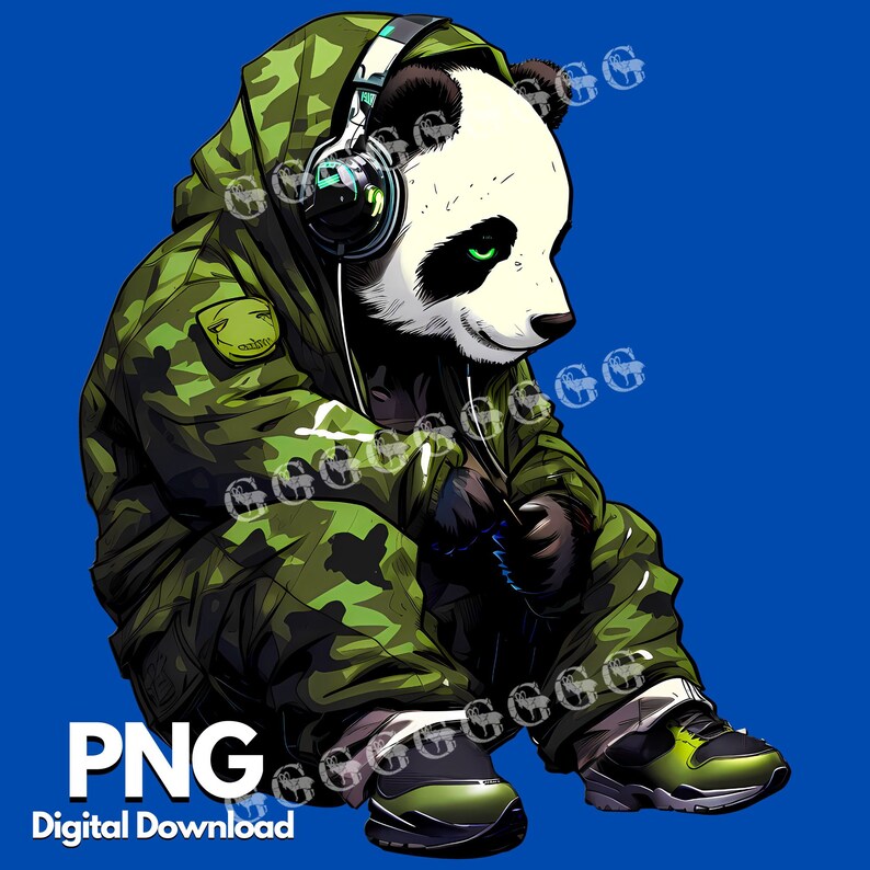 Street Pandas (2) PNG Bundle, Gangster Pandas, Cool Pandas, Streetwear ...