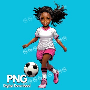 Pink & White Girl's Soccer Team PNG Bundle, Youth Soccer, Girl's Soccer ...