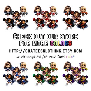 Cheerleader Girls (multi-racial) PNG Bundle, White and Blue Uniforms ...