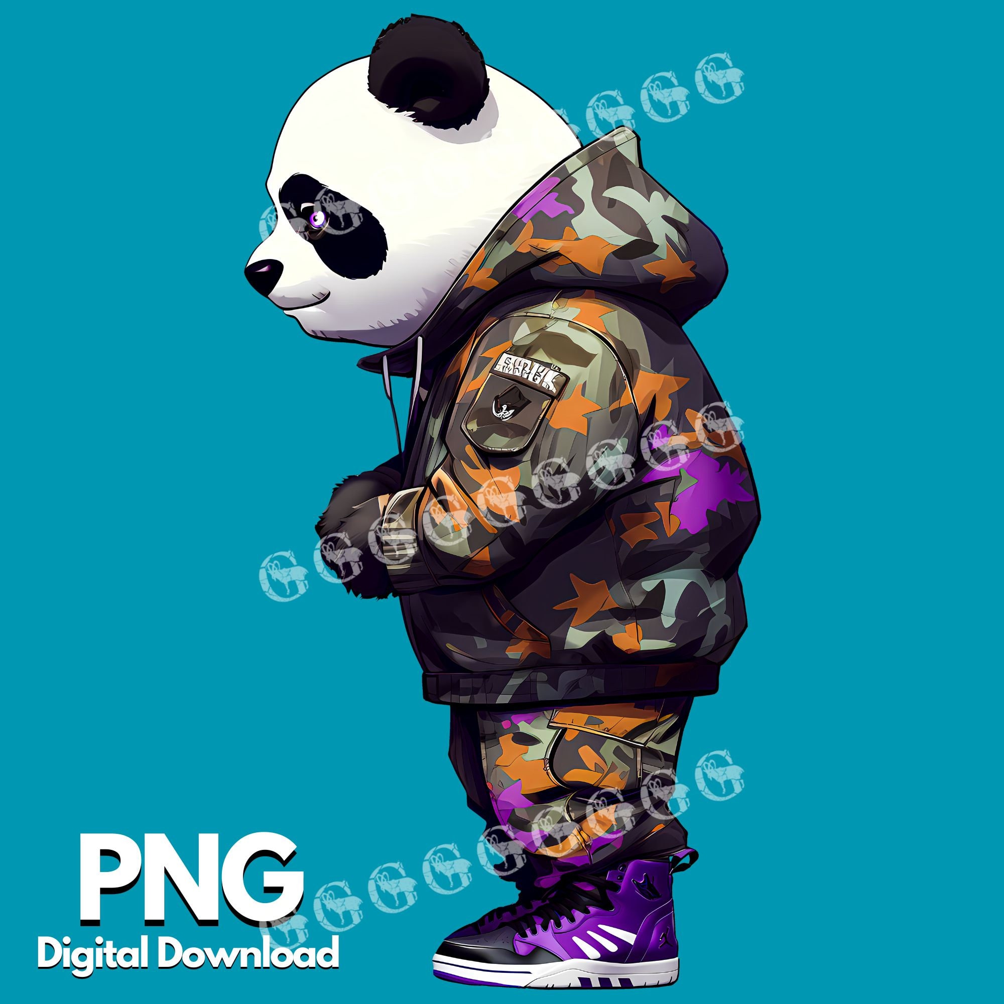 Street Pandas 2 PNG Bundle Gangster Pandas Cool Pandas - Etsy