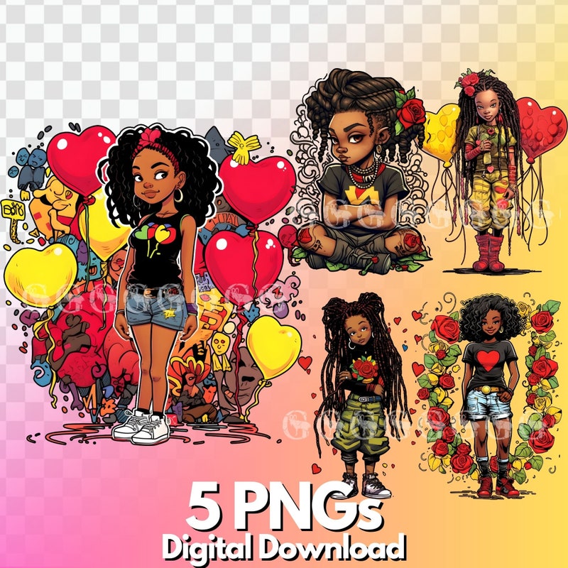 Cute Black Girl Png - Etsy