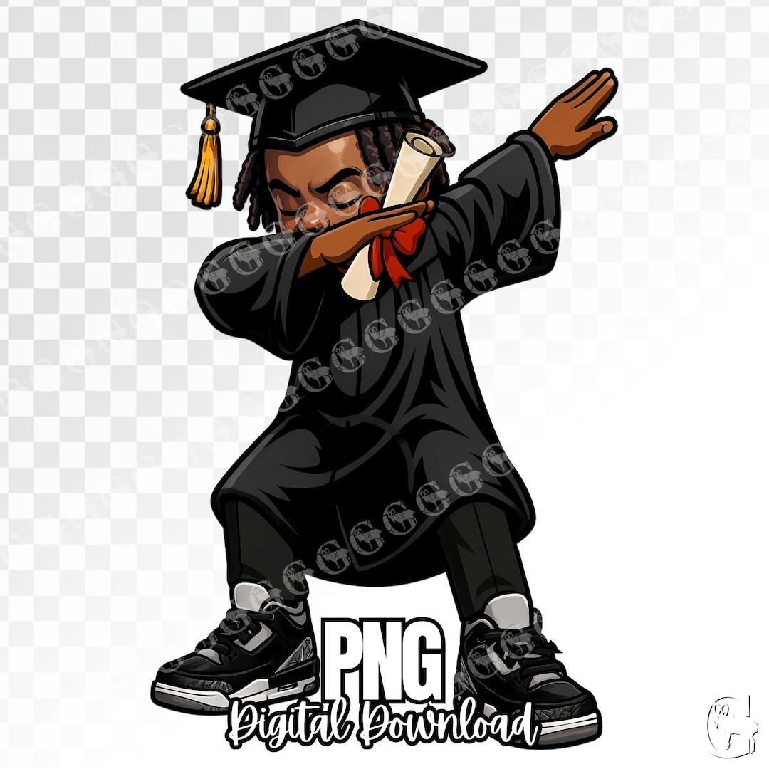 Grad Boy Dabbing PNG Bundle, Dab, Dabbing, African American Boy ...