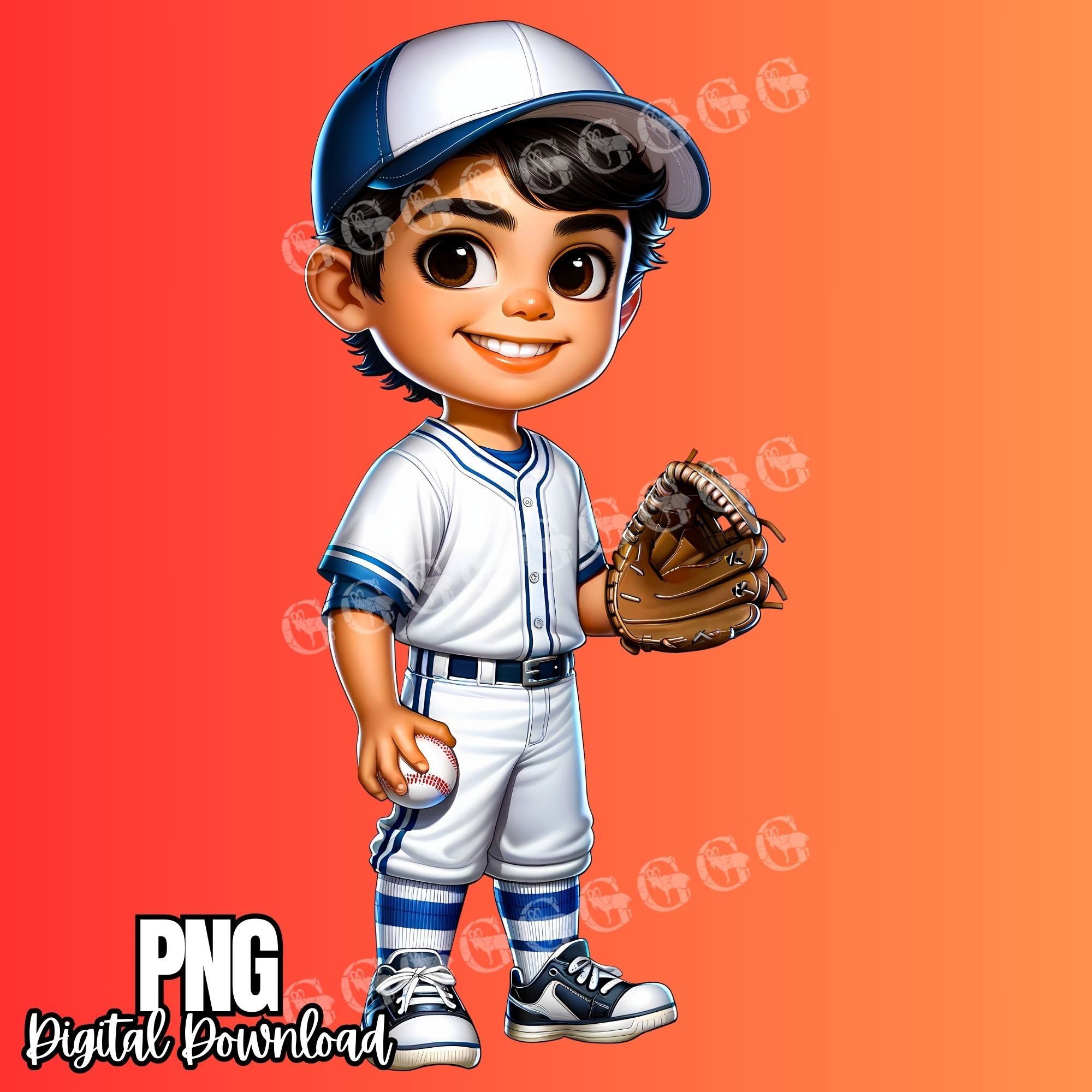 Multiracial Baseball Boys PNG Bundle, African American Boy, Hispanic ...