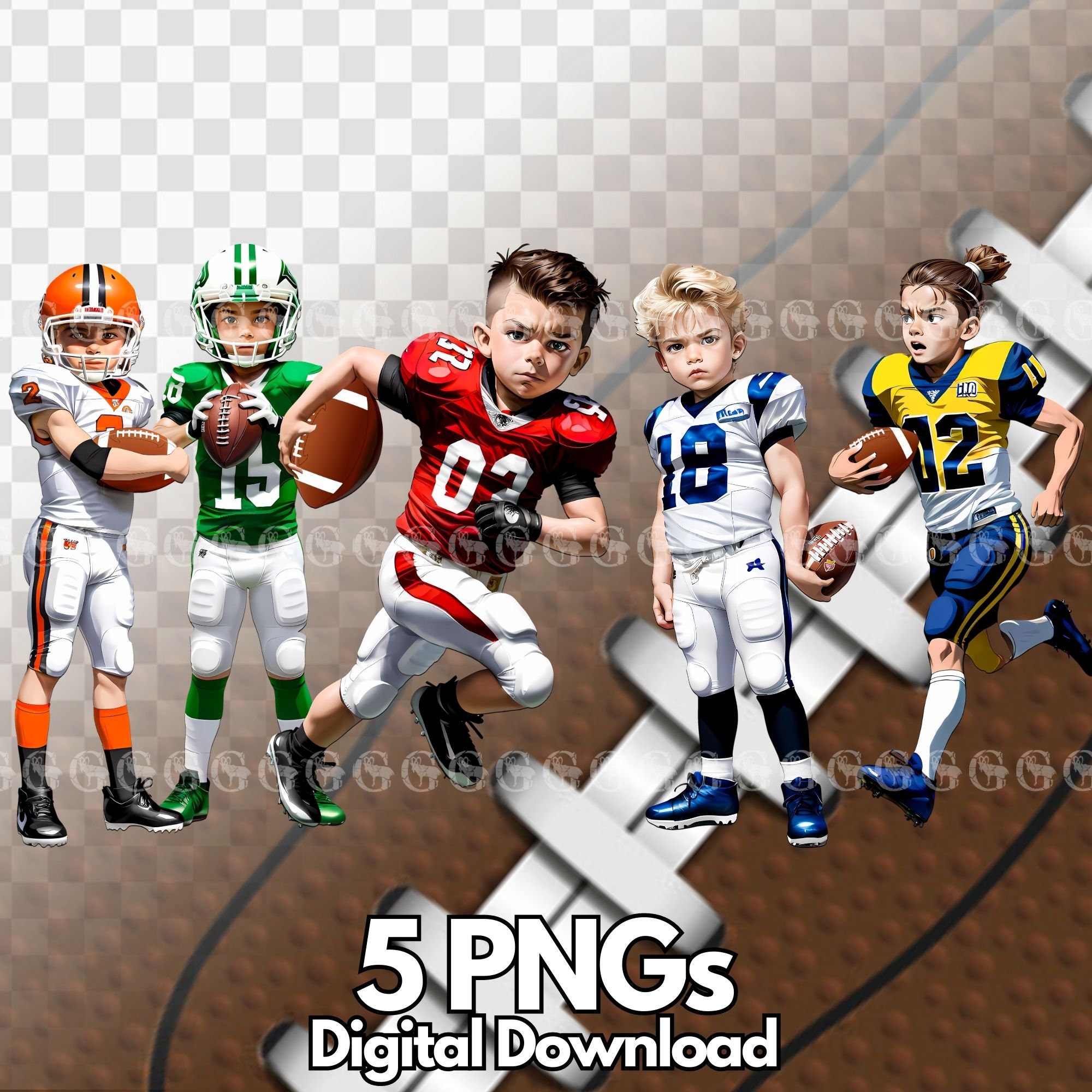 Little League Football Players PNG Bundle, Little League Football ...