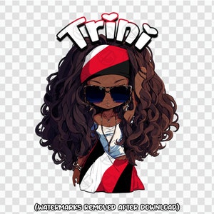 Beautiful Trini Girl, Trinidad Girl Tshirt Sticker Digital File, Urban ...