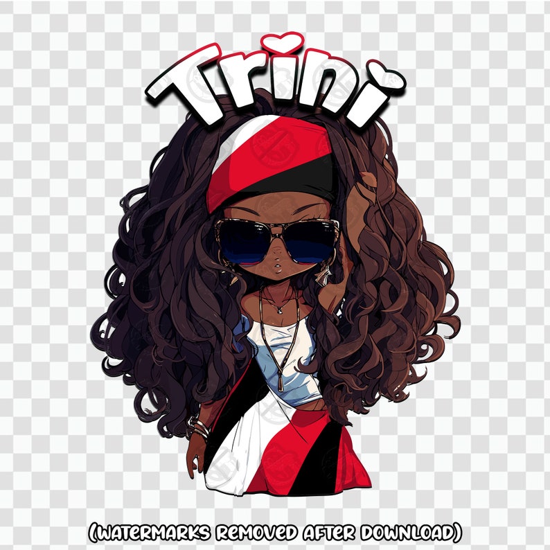 Beautiful Trini Girl, Trinidad Girl Tshirt Sticker Digital File, Urban ...