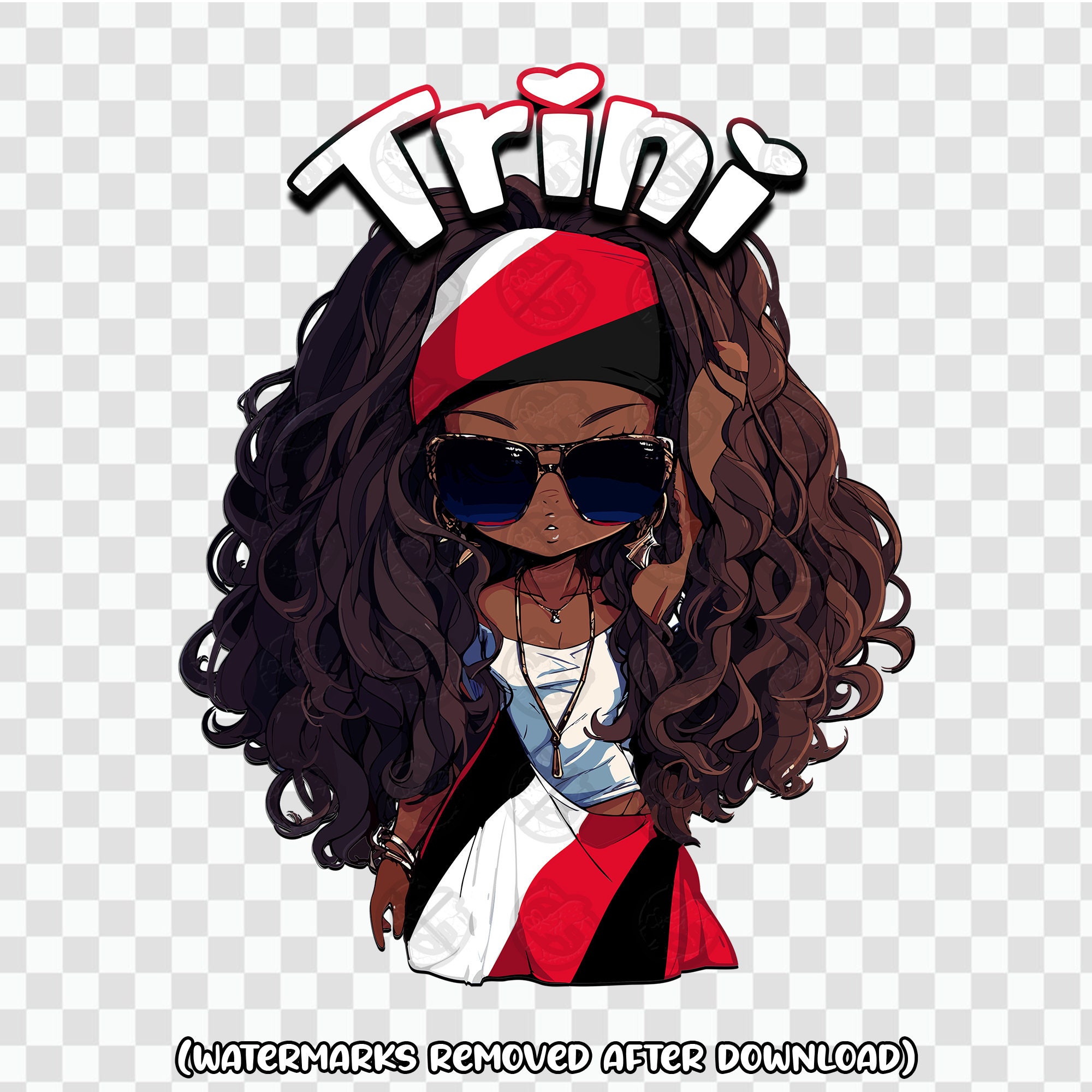 Beautiful Trini Girl, Trinidad Girl Tshirt Sticker Digital File, Urban ...