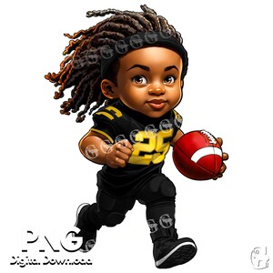 Black and Gold Football Boys PNG Bundle, Football Players, Black ...