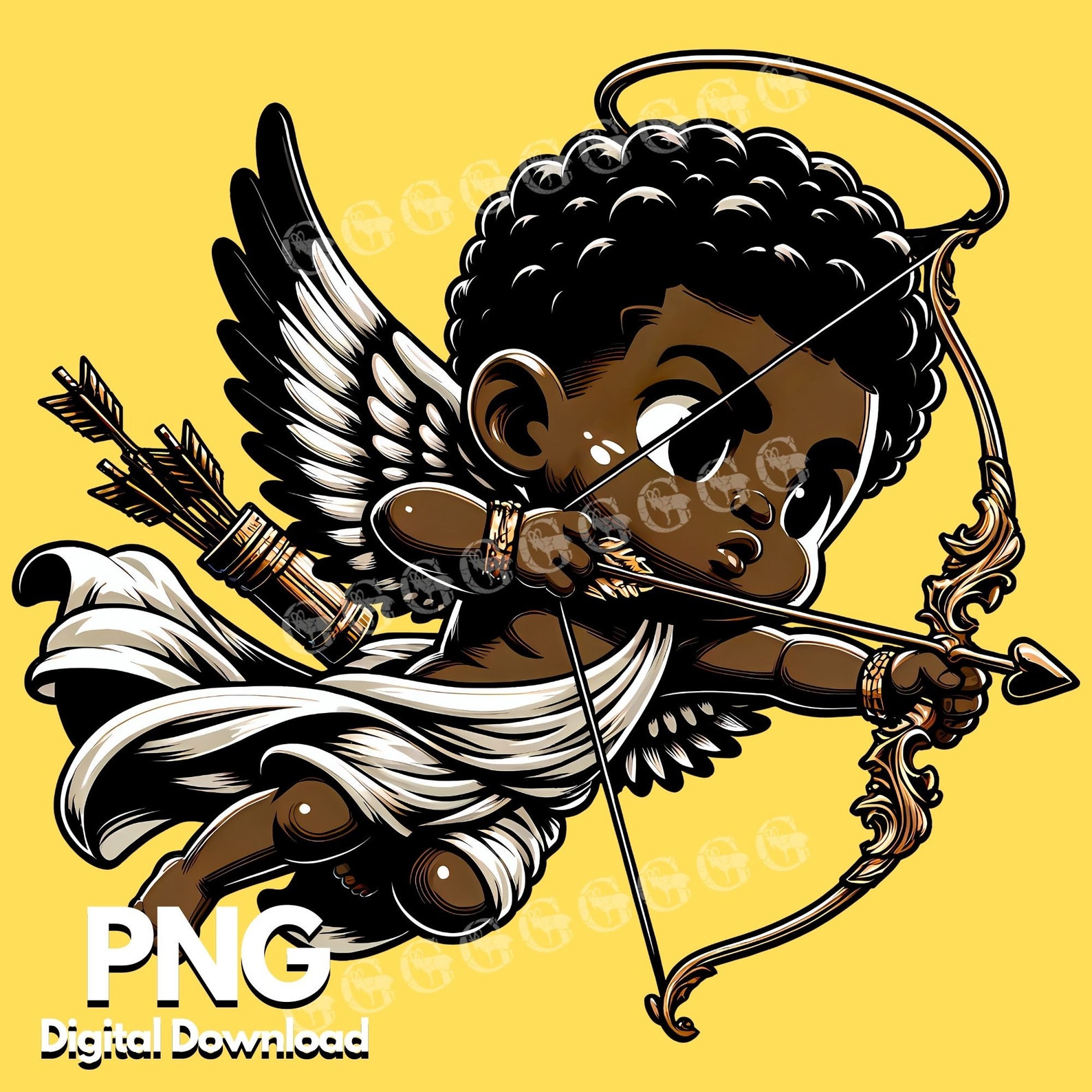 African American Cupids PNG Bundle, Black Cupid, Valentines Png ...