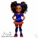 Blue & Orange Girl Cheerleaders (african American) PNG Bundle, Black ...