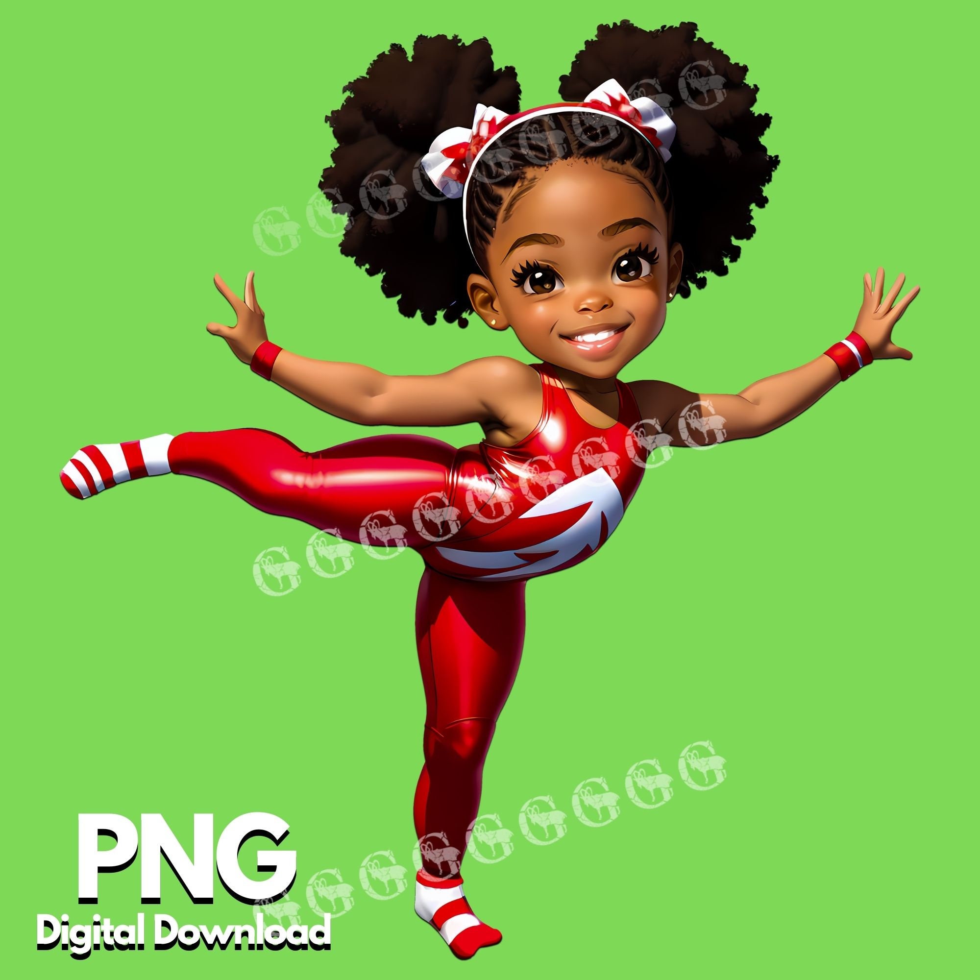 Adorable Young African American Gymnasts PNG Bundle, African American ...