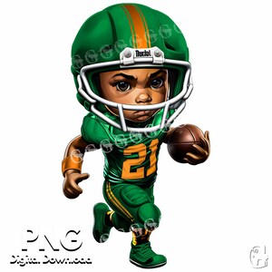 Green Orange Uniform Football Boys PNG Bundle, Football Players, Black ...