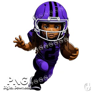 Purple and Black Football Boys PNG Bundle, Football Players, Black ...