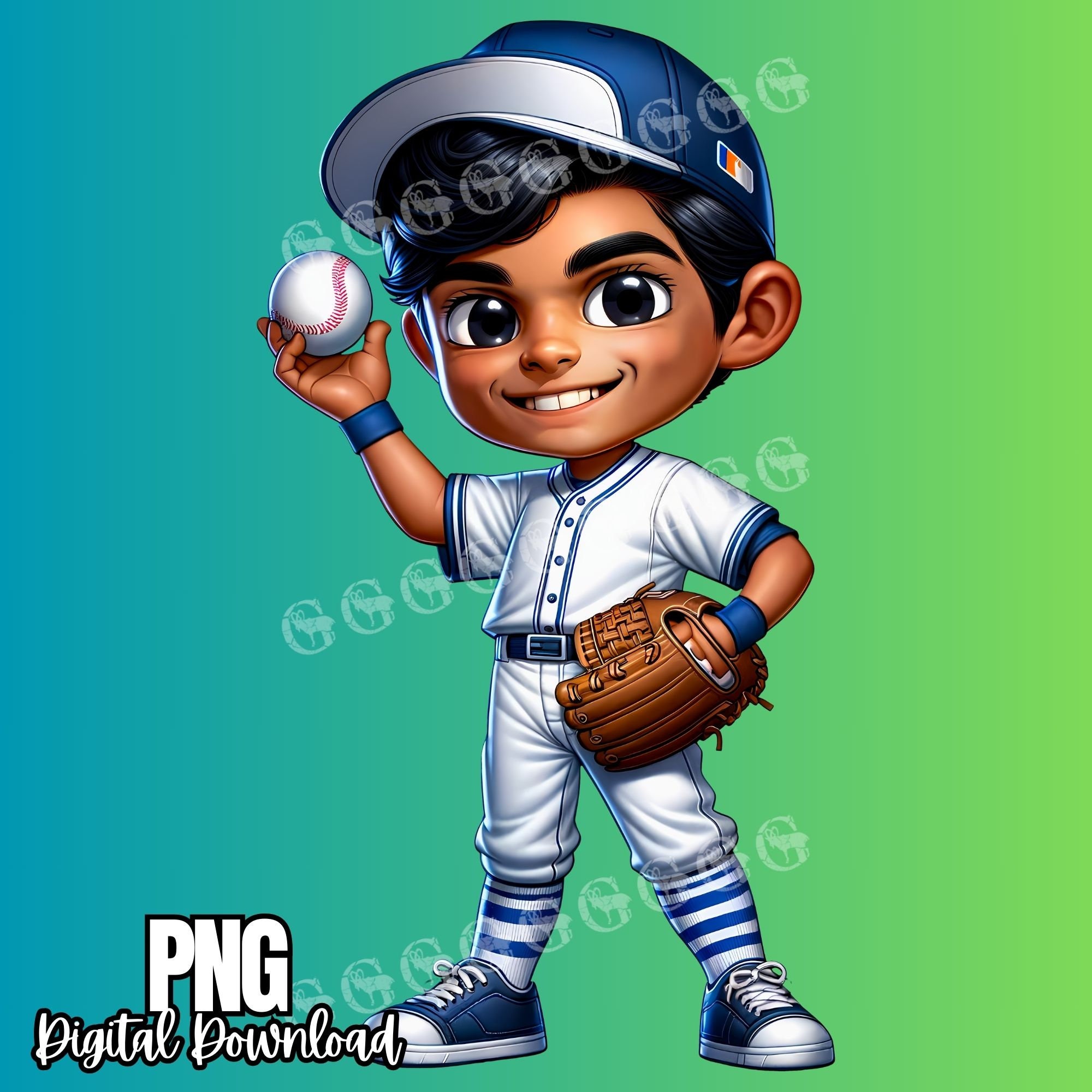 Multiracial Baseball Boys PNG Bundle, African American Boy, Hispanic ...