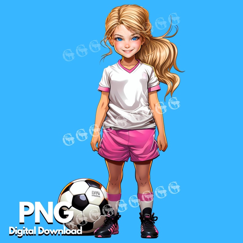 Pink & White Girl's Soccer Team PNG Bundle Youth Soccer - Etsy