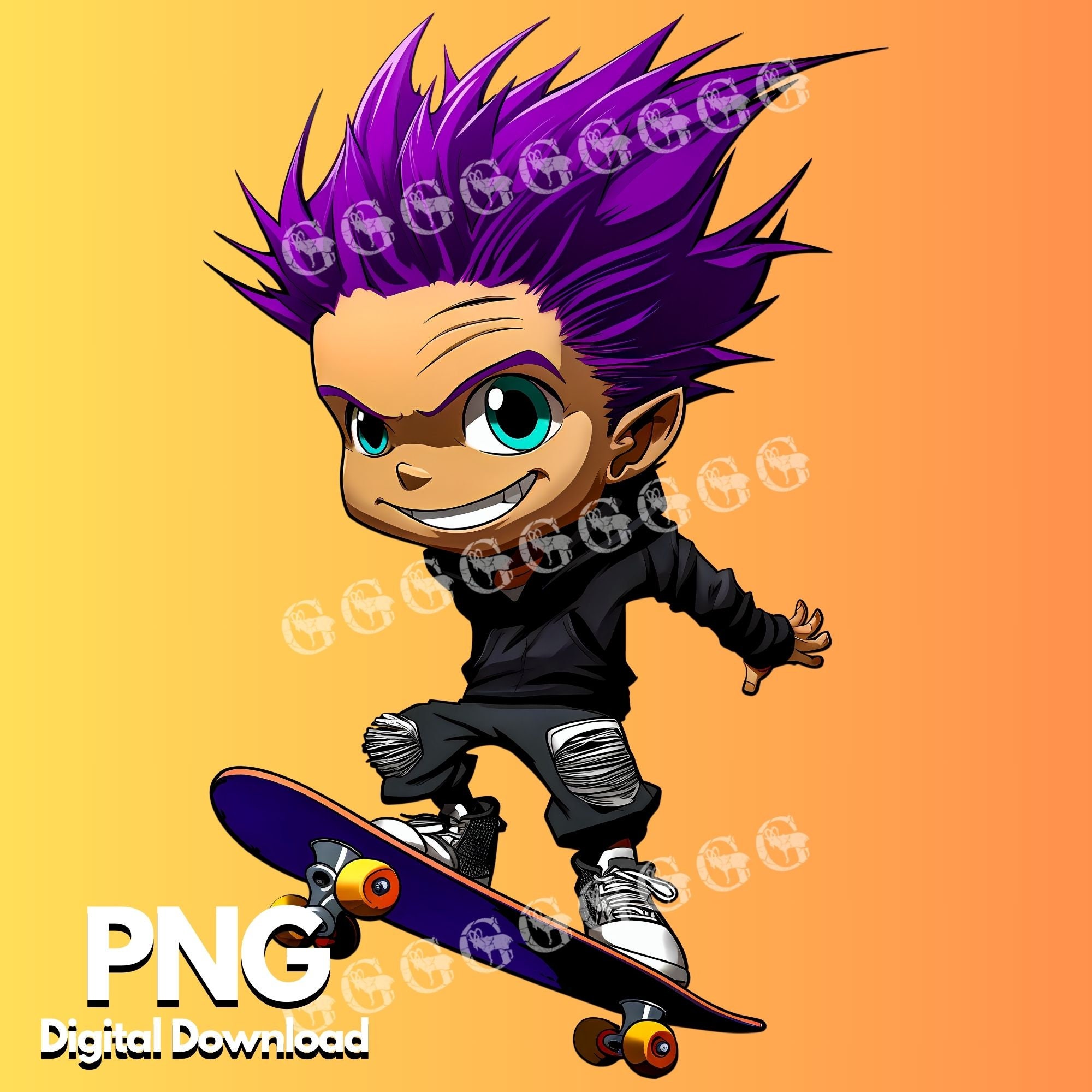 Rocker Style Boys Riding Skateboards PNG Bundle, Rocker Boys, Rockstar ...