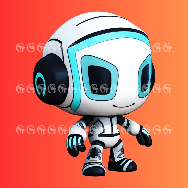 Kawaii Chibi Robot PNG Bundle, Robot Png, Robot Svg, Robot Vector ...