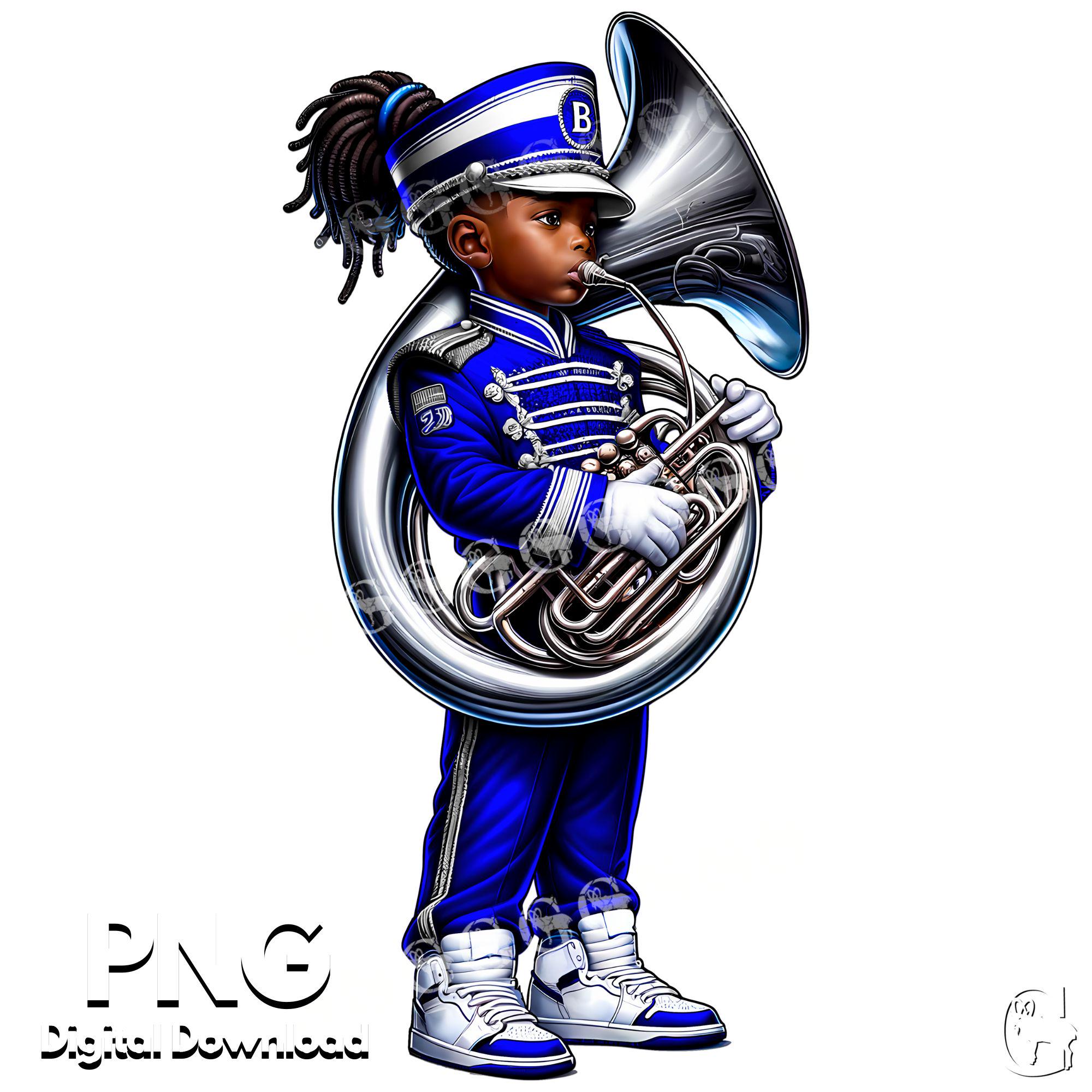 Royal Blue and White Uniform African American School Band Boys, Music ...