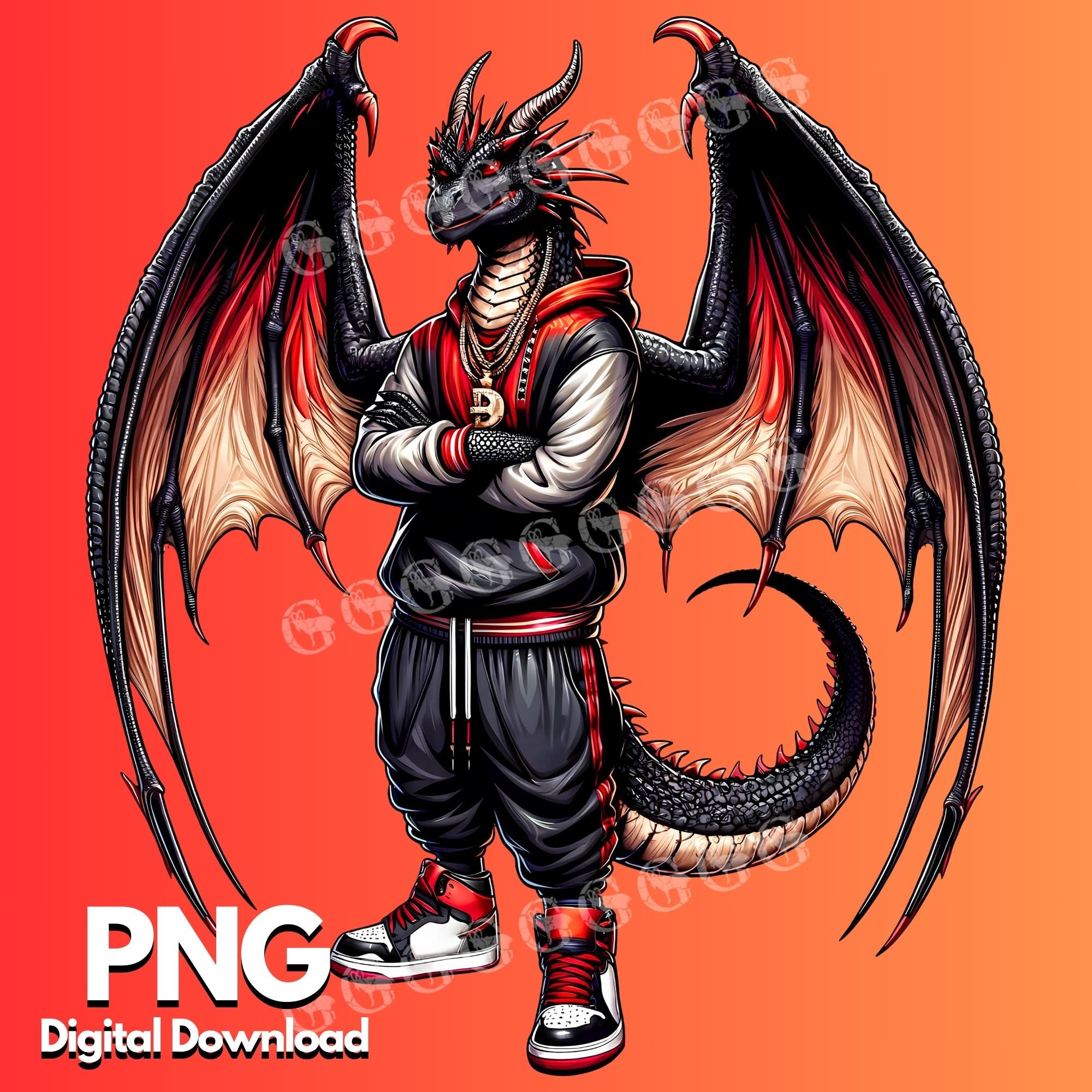 2024 Year of the Dragon PNG Bundle, Dragons, Urban Streetwear, Hip Hop ...