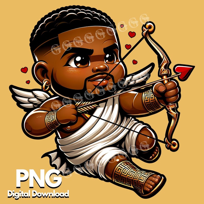 African American Cupids PNG Bundle, Black Cupid, Valentines Png ...
