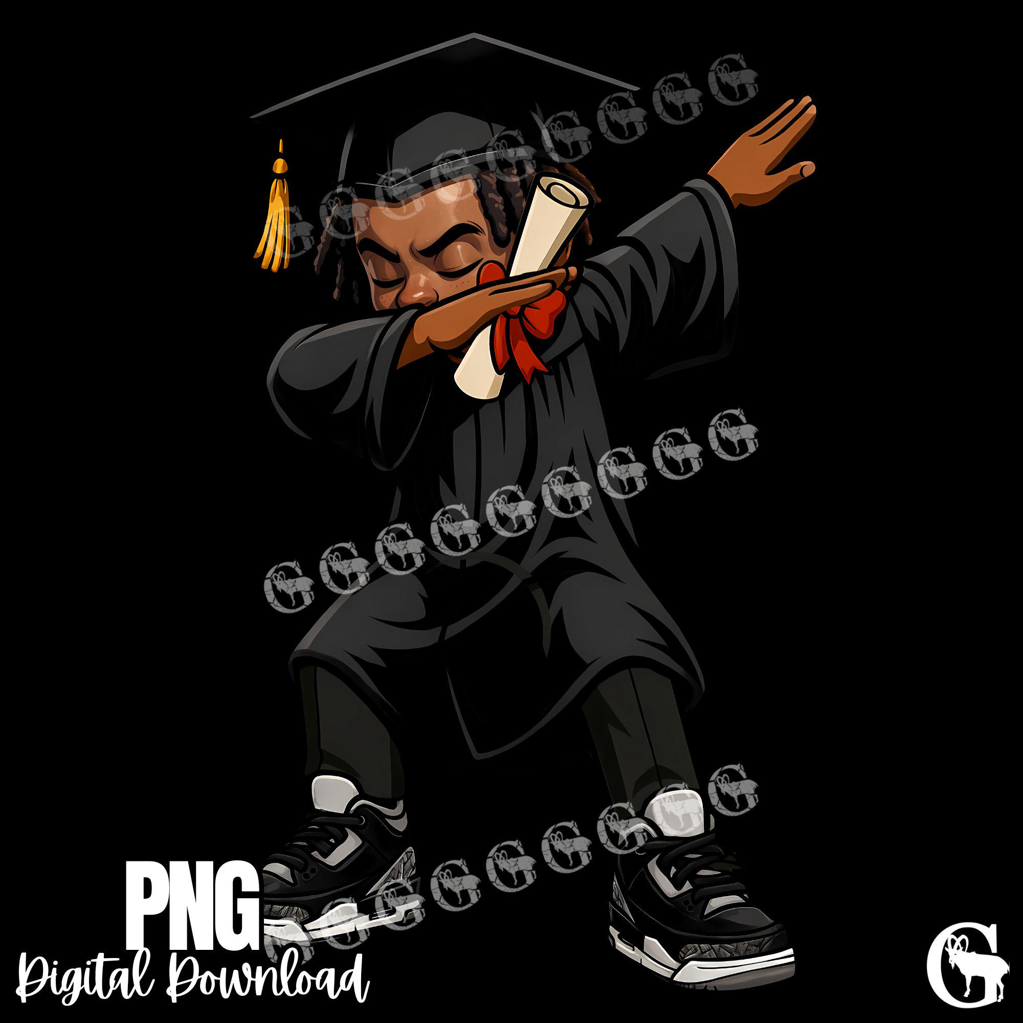 Grad Boy Dabbing PNG Bundle, Dab, Dabbing, African American Boy ...