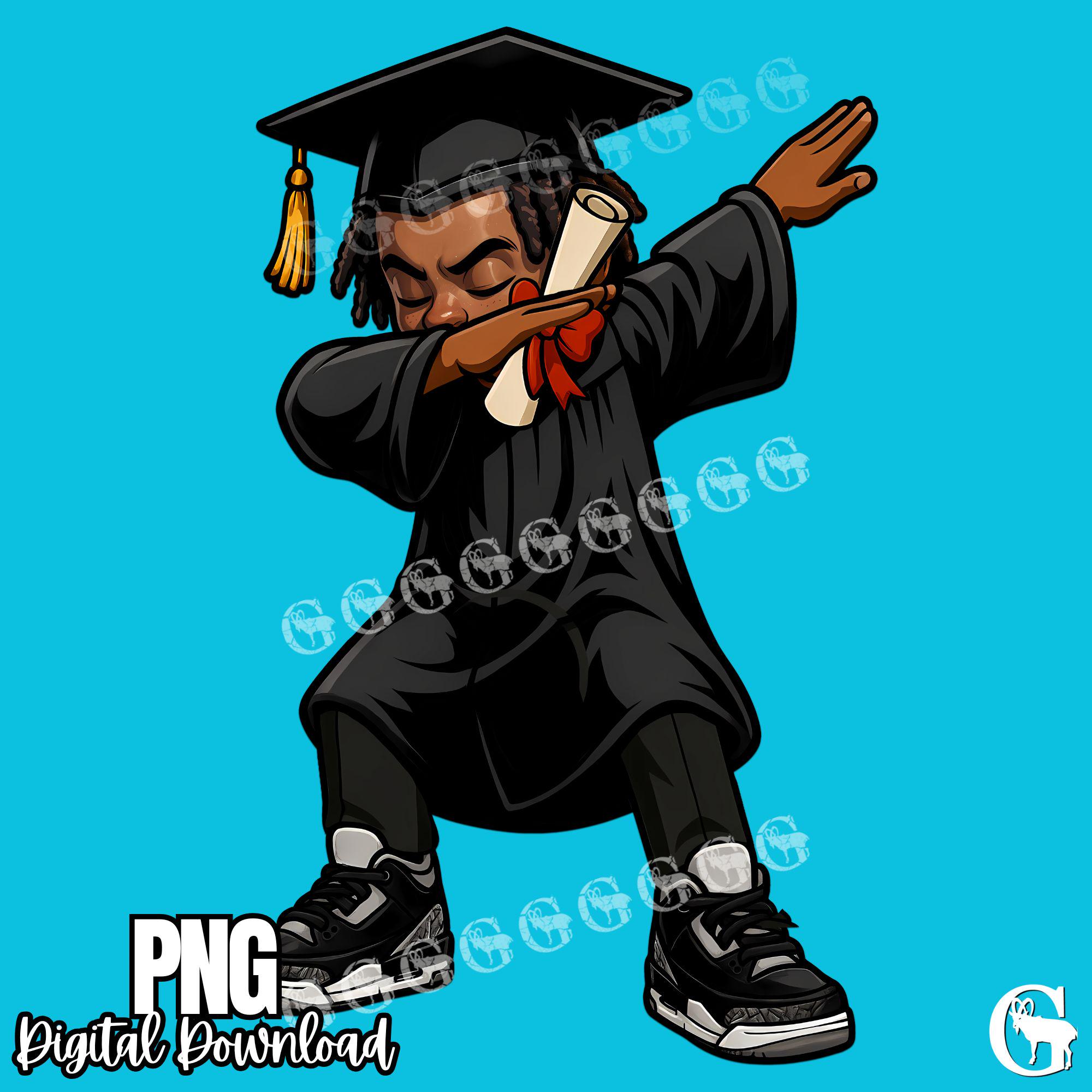 Grad Boy Dabbing PNG Bundle, Dab, Dabbing, African American Boy ...