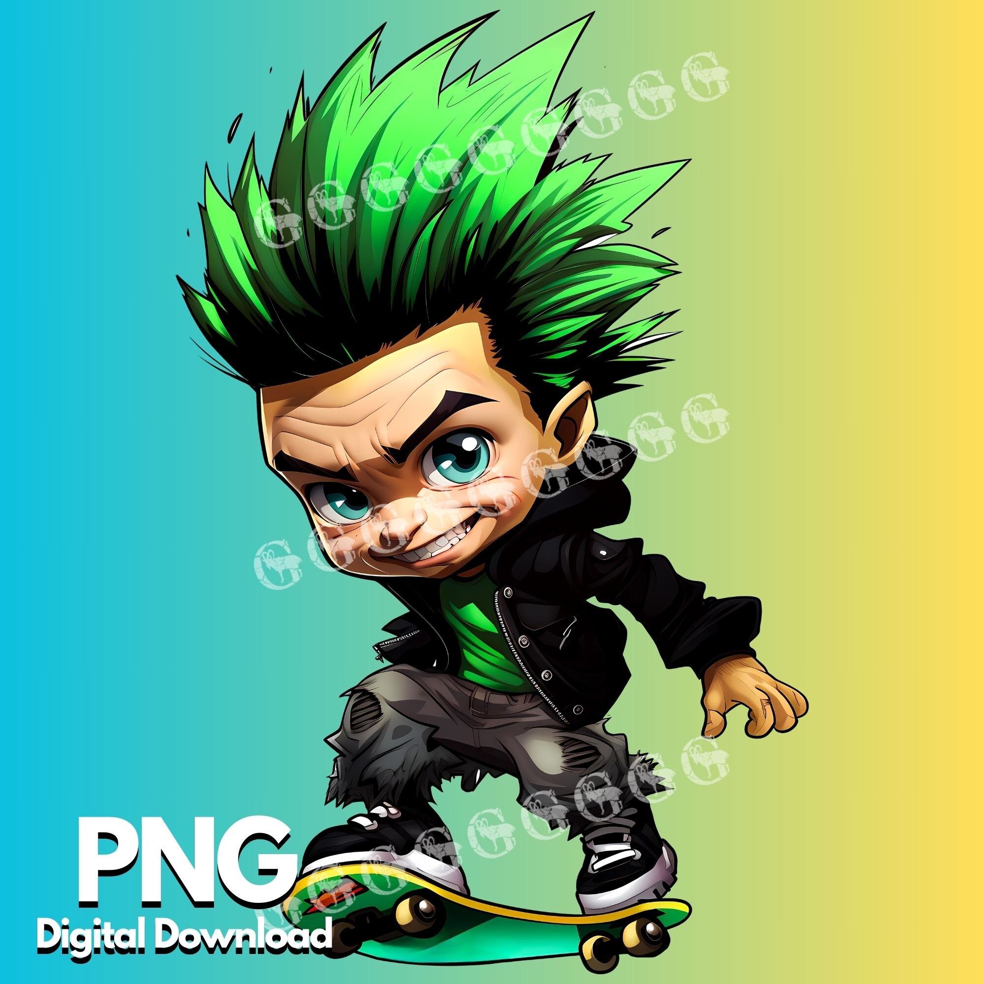 Rocker Style Boys Riding Skateboards PNG Bundle, Rocker Boys, Rockstar ...