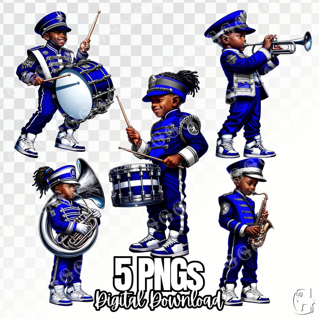 Royal Blue and White Uniform African American School Band Boys, Music ...