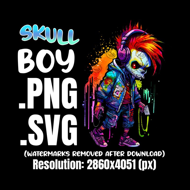 Graffiti Style Skull Boy SVG/PNG - Etsy
