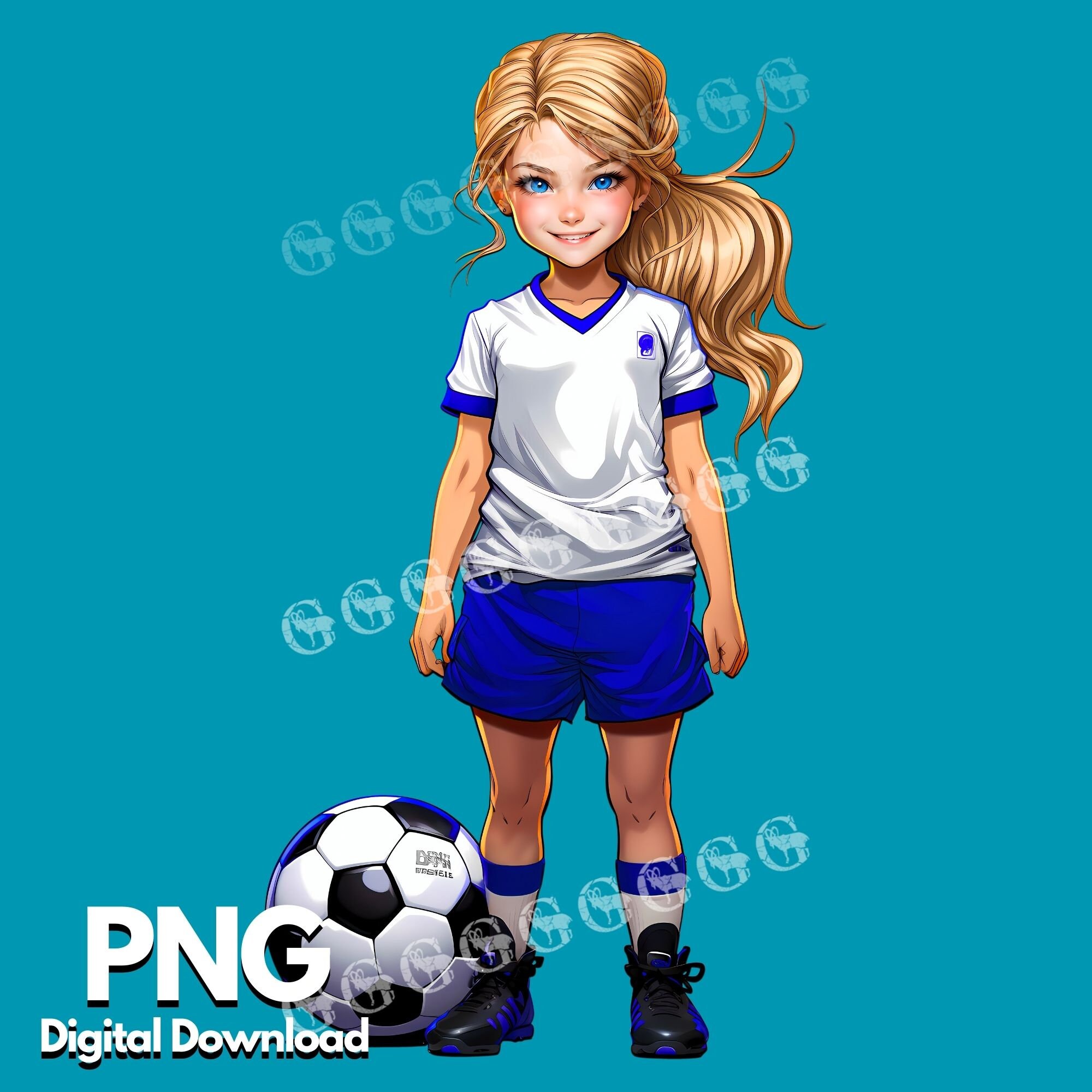 Navy Blue Soccer Girls PNG Bundle Little League Soccer Girl - Etsy