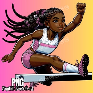 Pink and White Youth Track and Field African American Girls PNG Bundle ...
