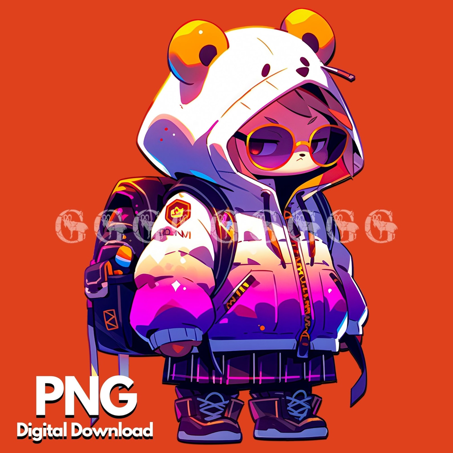 Girl Pandas Urban Streetwear PNG Bundle (set 3), Panda Girls, Cool ...