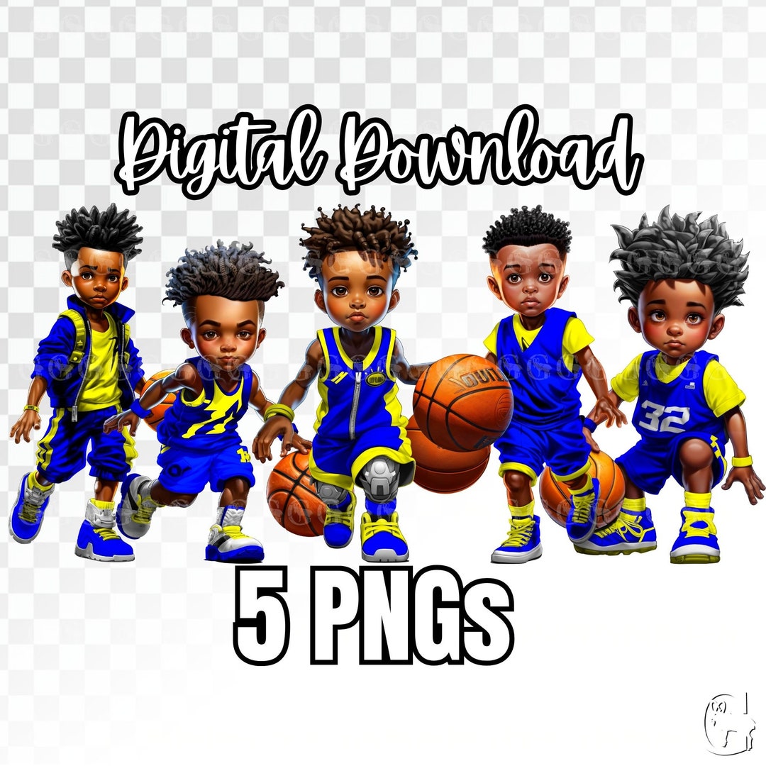Royal Blue and Yellow Uniforms Basketball Boys PNG Bundle, African ...