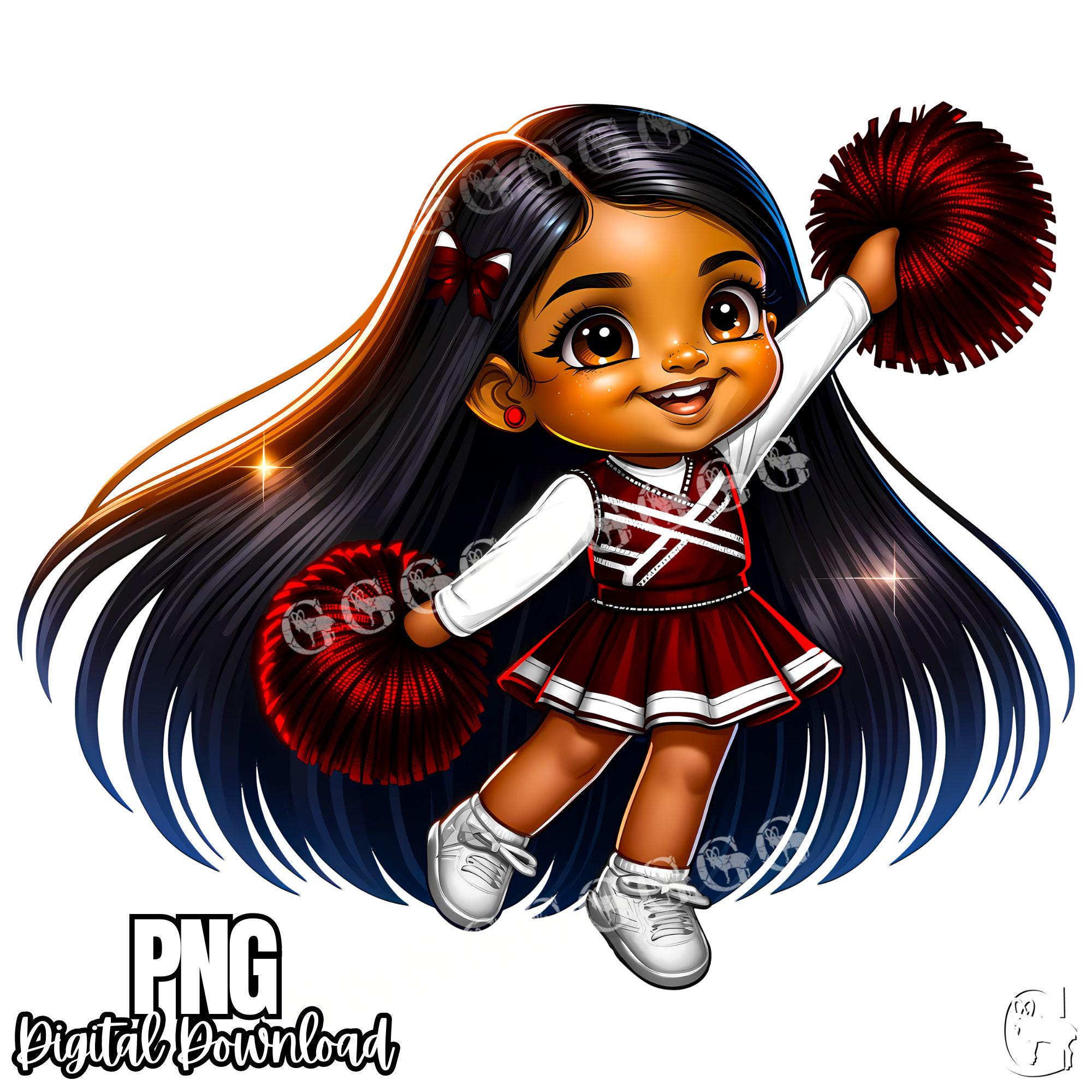 Maroon and White Uniform Cheerleader Girls (multi-racial) PNG Bundle ...