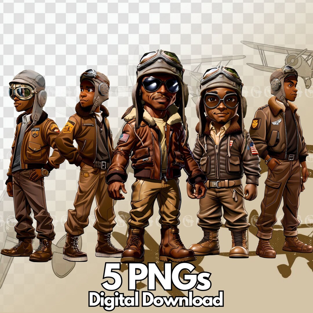 African American Military Pilots PNG Bundle, Black Military Pilots ...