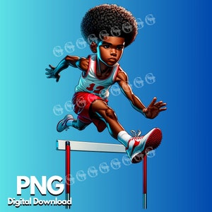 Track and Field African American Boys Png Bundle, Track Star, Black ...