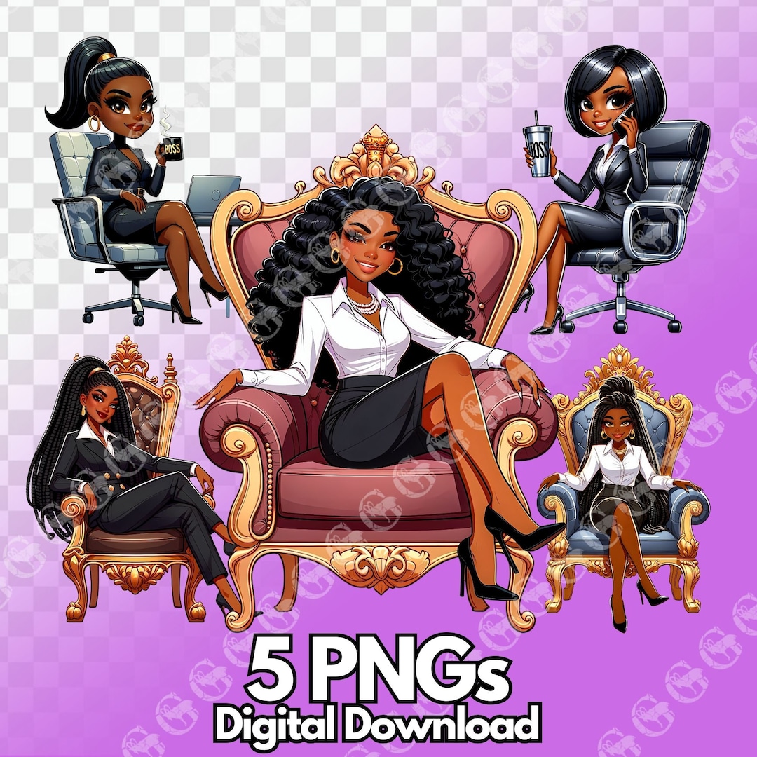Beautiful Black Boss Women PNG Bundle, African American Boss Women ...