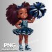 Blue Silver White Cheerleaders PNG Bundle, Black Girl Cheerleaders ...