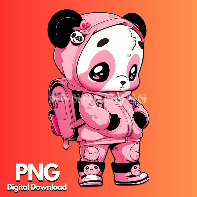 Streetwear Girl Pandas Characters Bundle set 2, Pandas, Panda, Png ...