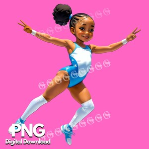 Adorable Young African American Gymnasts PNG Bundle, African American ...