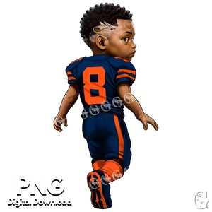 Dark Blue and Orange Football Boys PNG Bundle, Football Players, Black ...