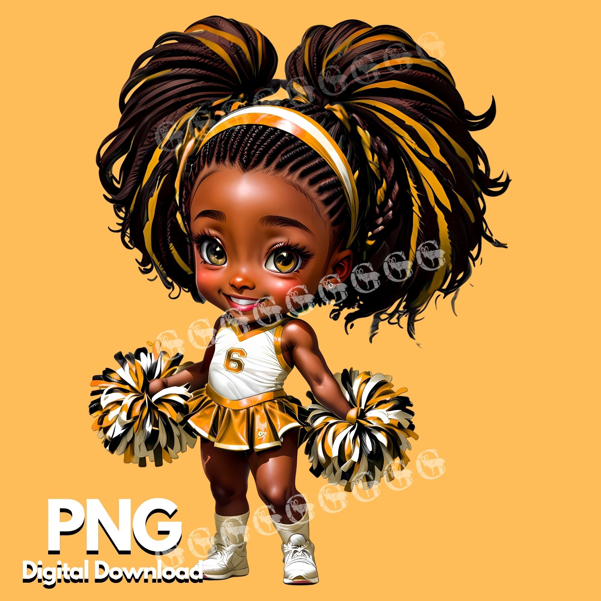 Black and Gold Youth Cheerleaders PNG Bundle, Black Cheerleaders, Youth ...