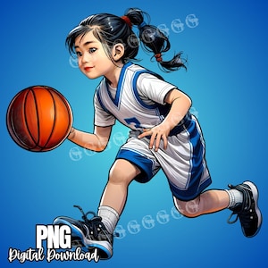 Youth Basketball Girls (multiracial) PNG Bundle, Girl Sports ...