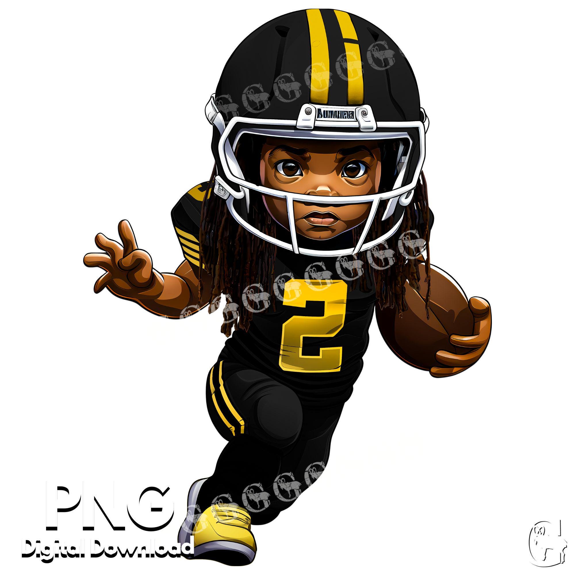 Black and Gold Football Boys PNG Bundle, Football Players, Black ...