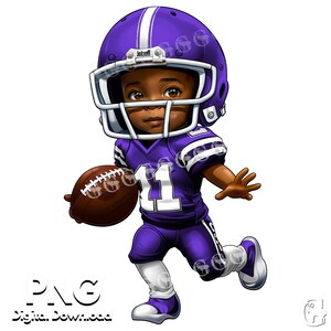 Purple and White Football Boys PNG Bundle, Football Players, Black ...